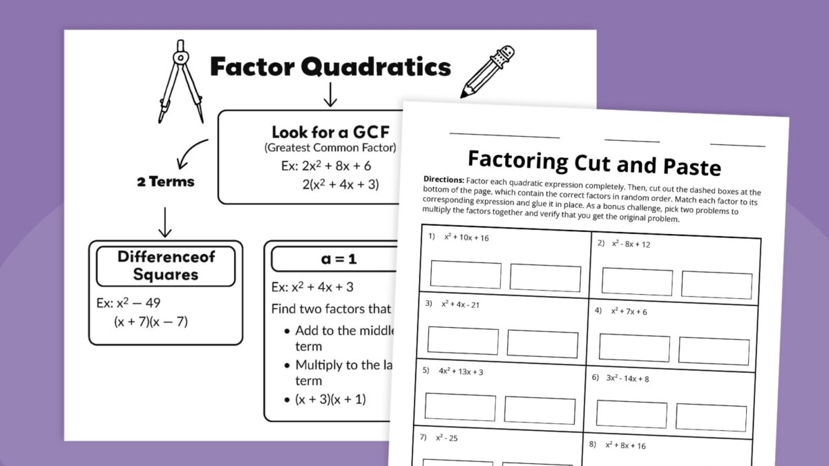 Free Factorization Polynomials and Rectangles Worksheet Bundle - Blog ...